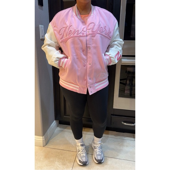 Jackets & Coats | Brand New Pink Nyc City Girl Varsity Jacket | Poshmark